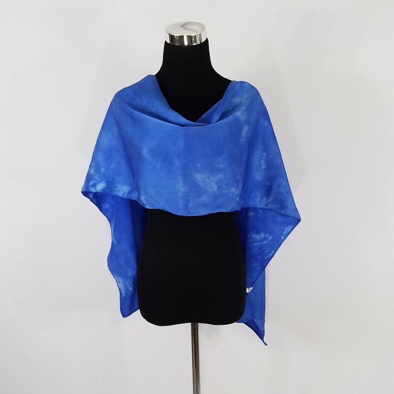 Blue Silk Scarf - Etsy