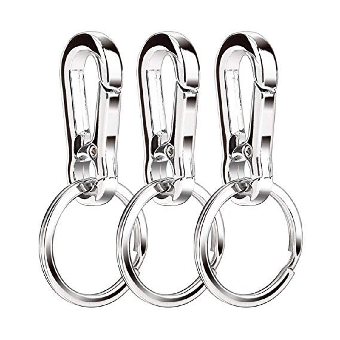 Silver Toned Metal Carabiner Clip, Key Ring Key Chain, Key Ring Chain ...