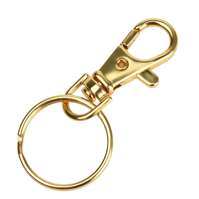 Gold Toned Metal Carabiner Clip, Key Ring Key Chain, Key Ring Chain ...
