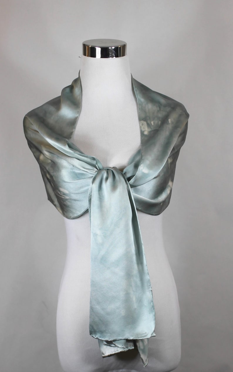 Hand Painted Silk Scarf, Silver Gray Abstract, Elegant Silk Charmeuse ...