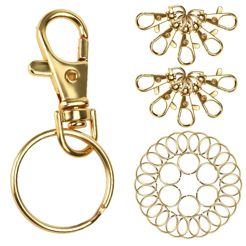 Gold Toned Metal Carabiner Clip Key Ring Key Chain Key Ring - Etsy