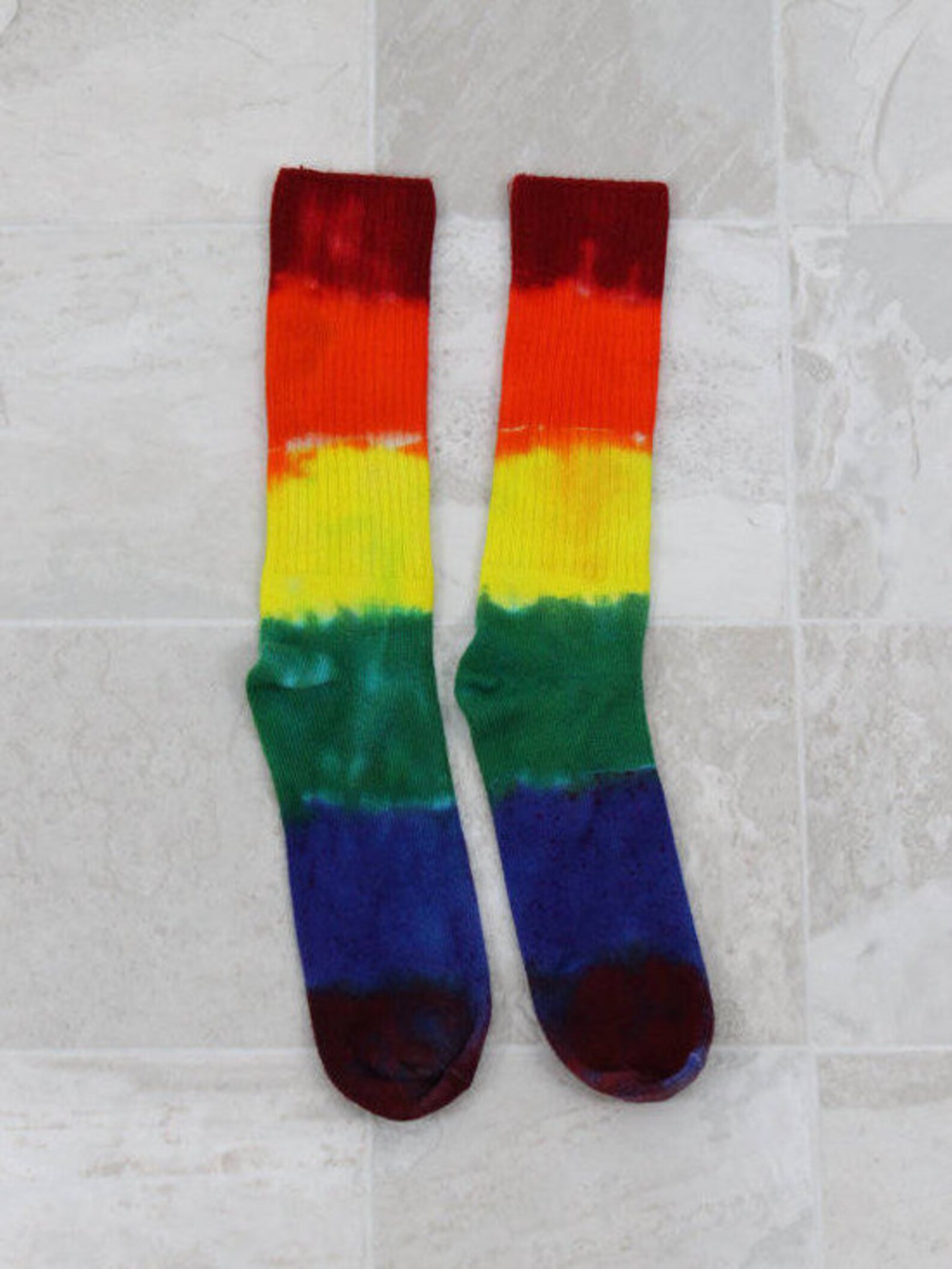 Bamboo Socks, Rainbow Rayon Tube Socks, Hand Dyed Socks, Tie Dye Socks ...
