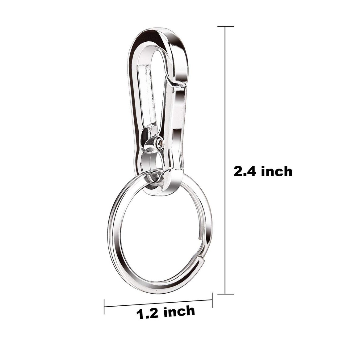 Silver Toned Metal Carabiner Clip, Key Ring Key Chain, Key Ring Chain ...