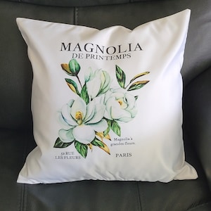 Magnolia Flower Pillow Magnolia De Printemps Pillow - Etsy