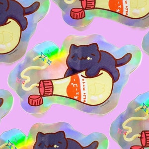 Food Cat Holographic Sticker, Mayo, Cute Aesthetic,asian Food,japanese ...