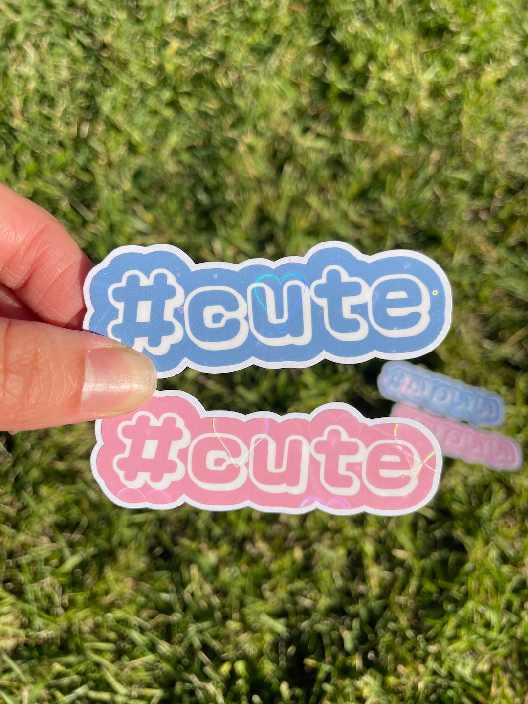 Cute in Chinese Japanese Vinyl Sticker/ Holographic Kawaii Word Sticker ...