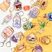 Cat Bread Bakery Keychain| Asian Food Cusine Cute Art Charm| Foodie ...