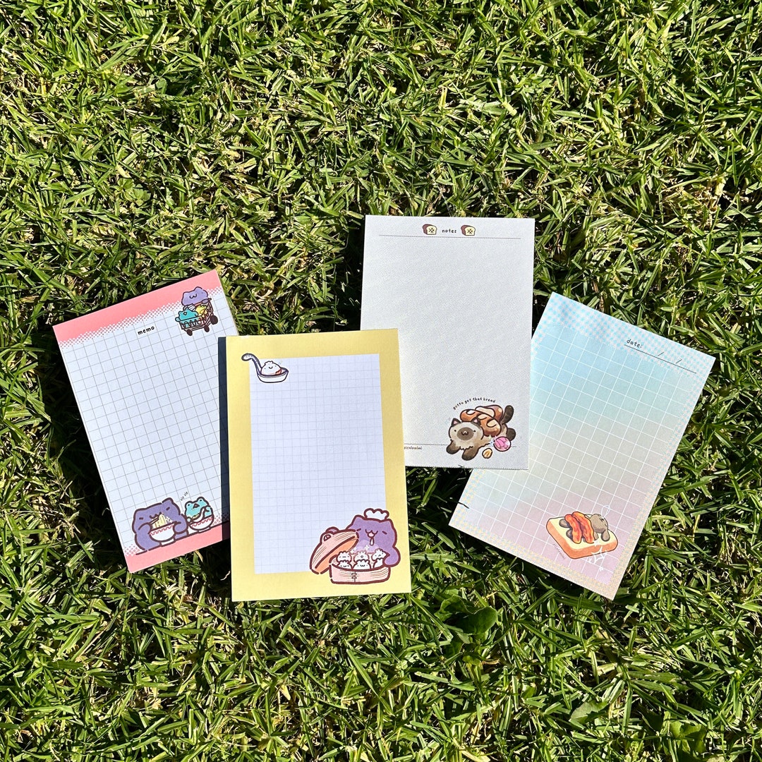 Cute Food Art Memo Pad Set: / Cute Food Stationery Paper/ Cozy School ...