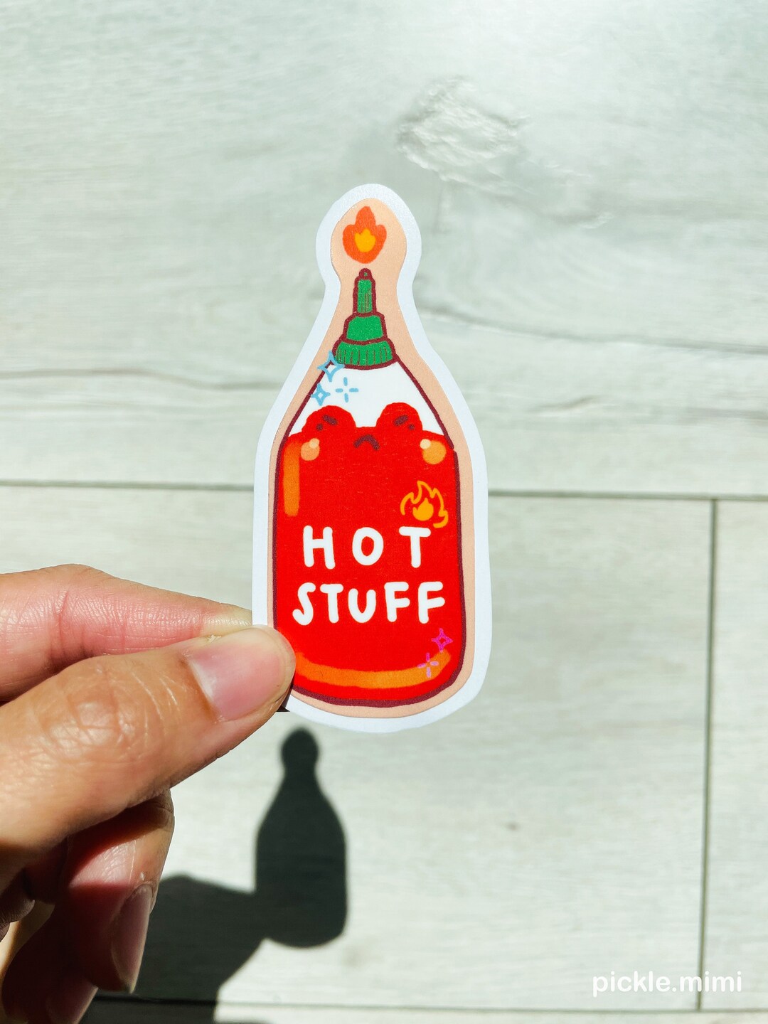 Siracha Hot Sauce Vinyl Sticker / Cute Asian Grocery Sticker / Kawaii ...