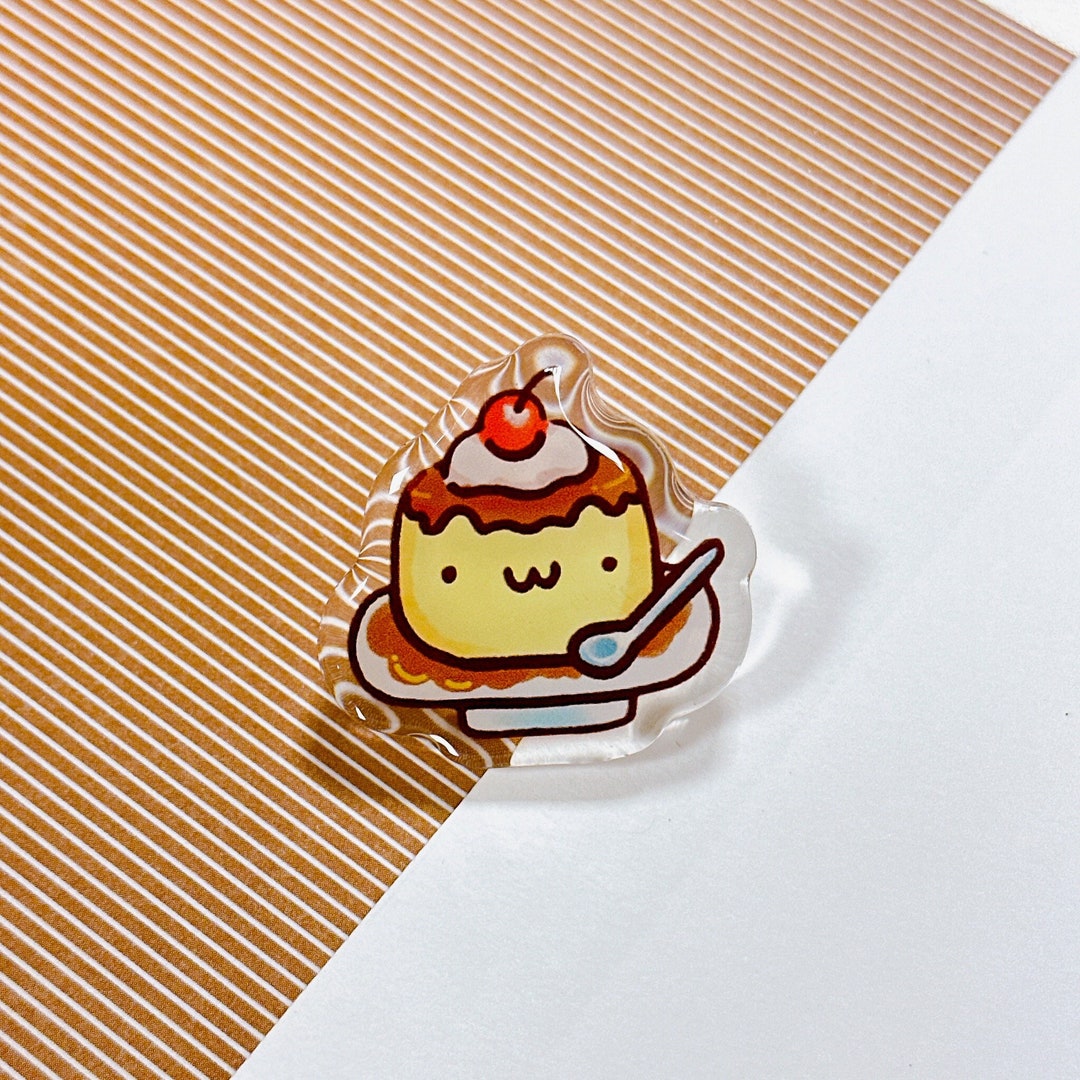 Cute Purin Flan Dessert Pins | Unique Asian Grocery Food Art Gifts ...