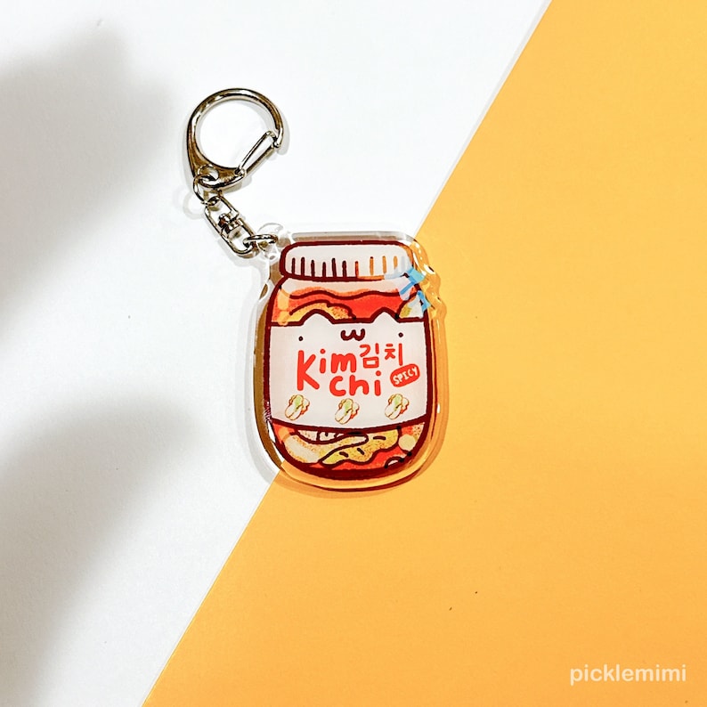 Kimchi Jar Acrylic Keychain | Cute Korean Food Charm - Etsy