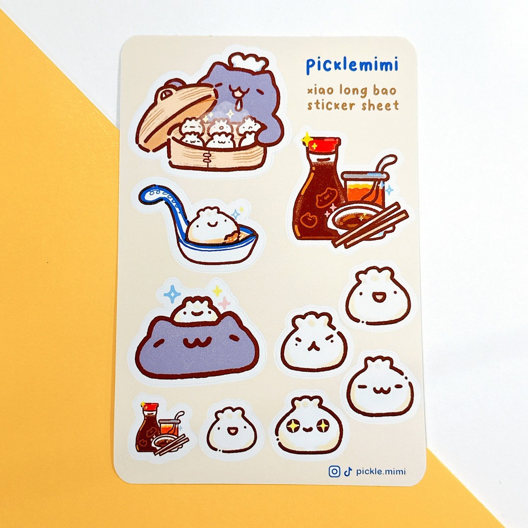 Xiao Long Bao Catsticker Sheet | Cute Stickers for Journals Notebook ...