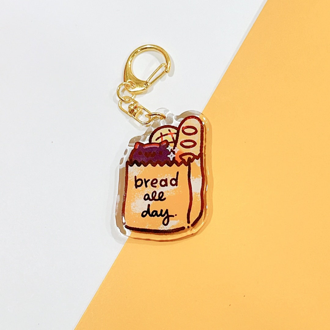 Cat Bread Bakery Keychain| Asian Food Cusine Cute Art Charm| Foodie ...