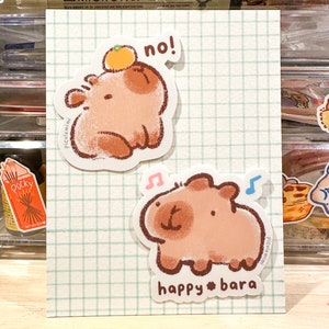 Capybara Vinyl Sticker Matte Finish | Cute Animal Stickers | Funny Gift ...