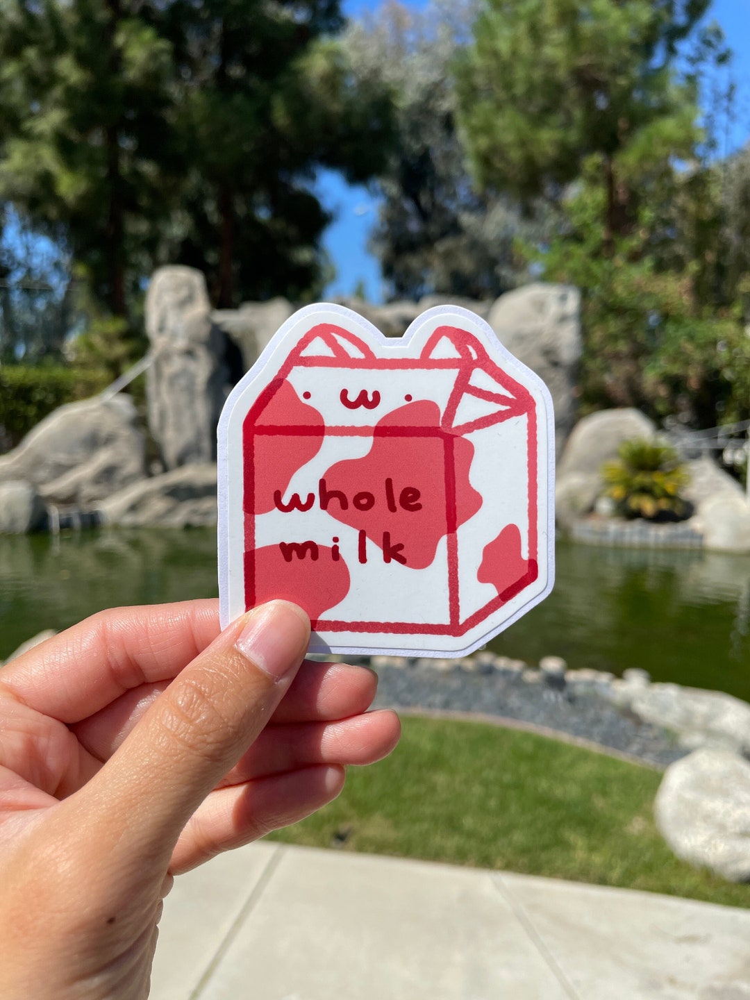 Kawaii Red Cat Milk Carton Sticker: Waterproof Laptop Decal - Etsy