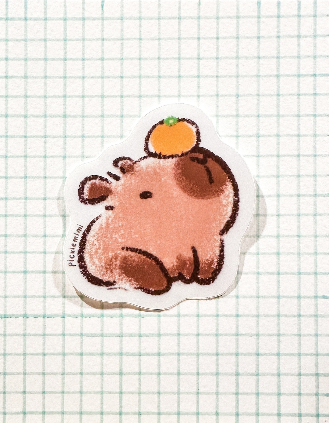 Capybara Vinyl Sticker Matte Finish | Cute Animal Clear Stickers - Etsy