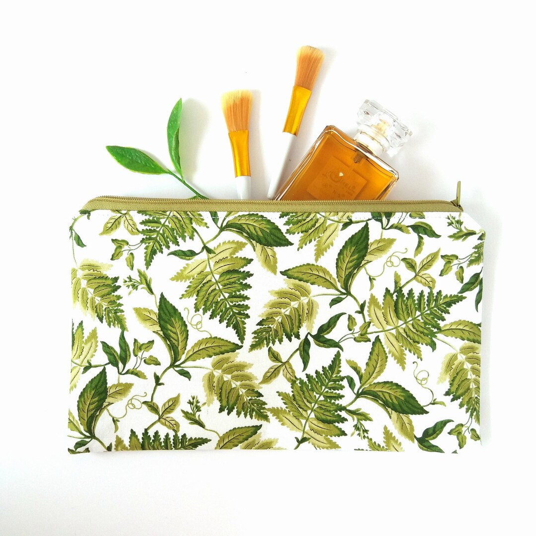 Fern Leaf Purse Cotton Zipper Pouch Makeup Bag for - Etsy Australia