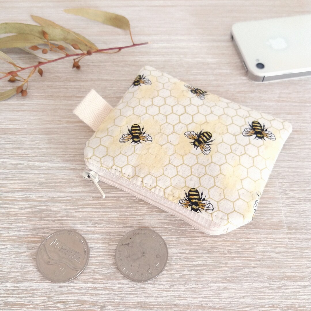 Cute Bee Coin Purse, Credit Card Wallet. Coin Pouch, Small Zipper Pouch ...