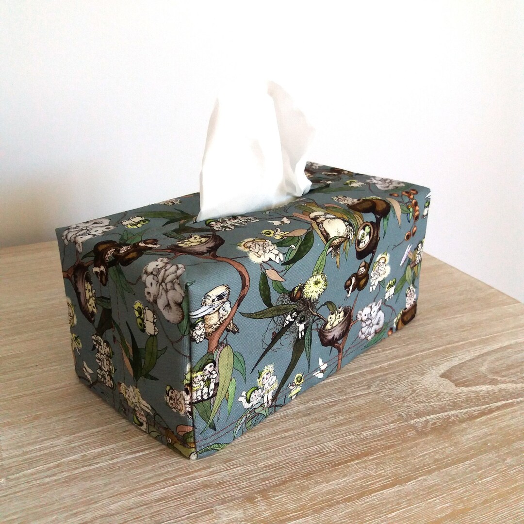 Fabric Tissue Box Cover With Cute Gumnut Babies, Children Room or ...