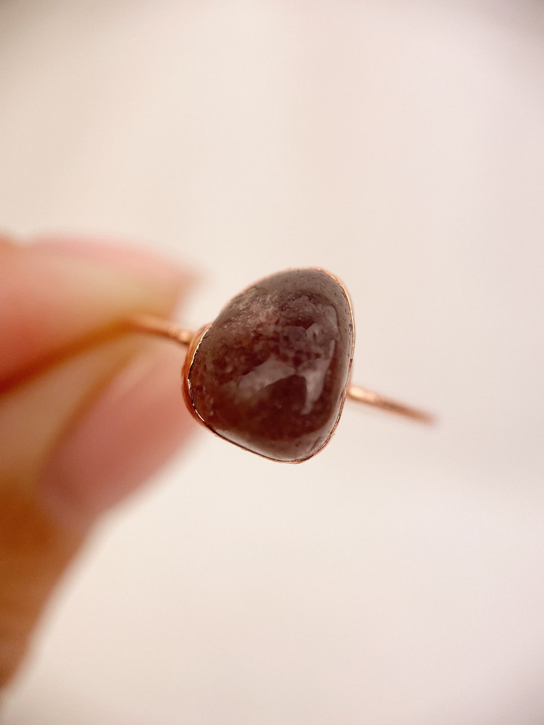 Strawberry Quartz Ring, Quartz Ring, Red Quartz Ring Size S - Etsy UK