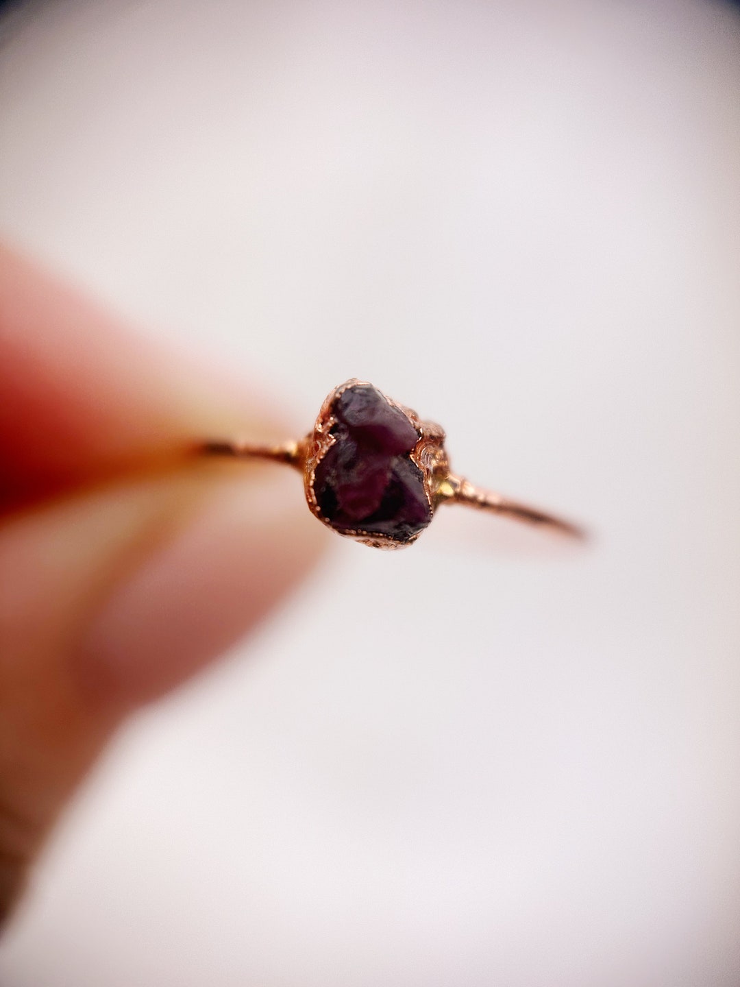 Electroformed Raw Ruby Copper Ring - Size O/7 - Etsy