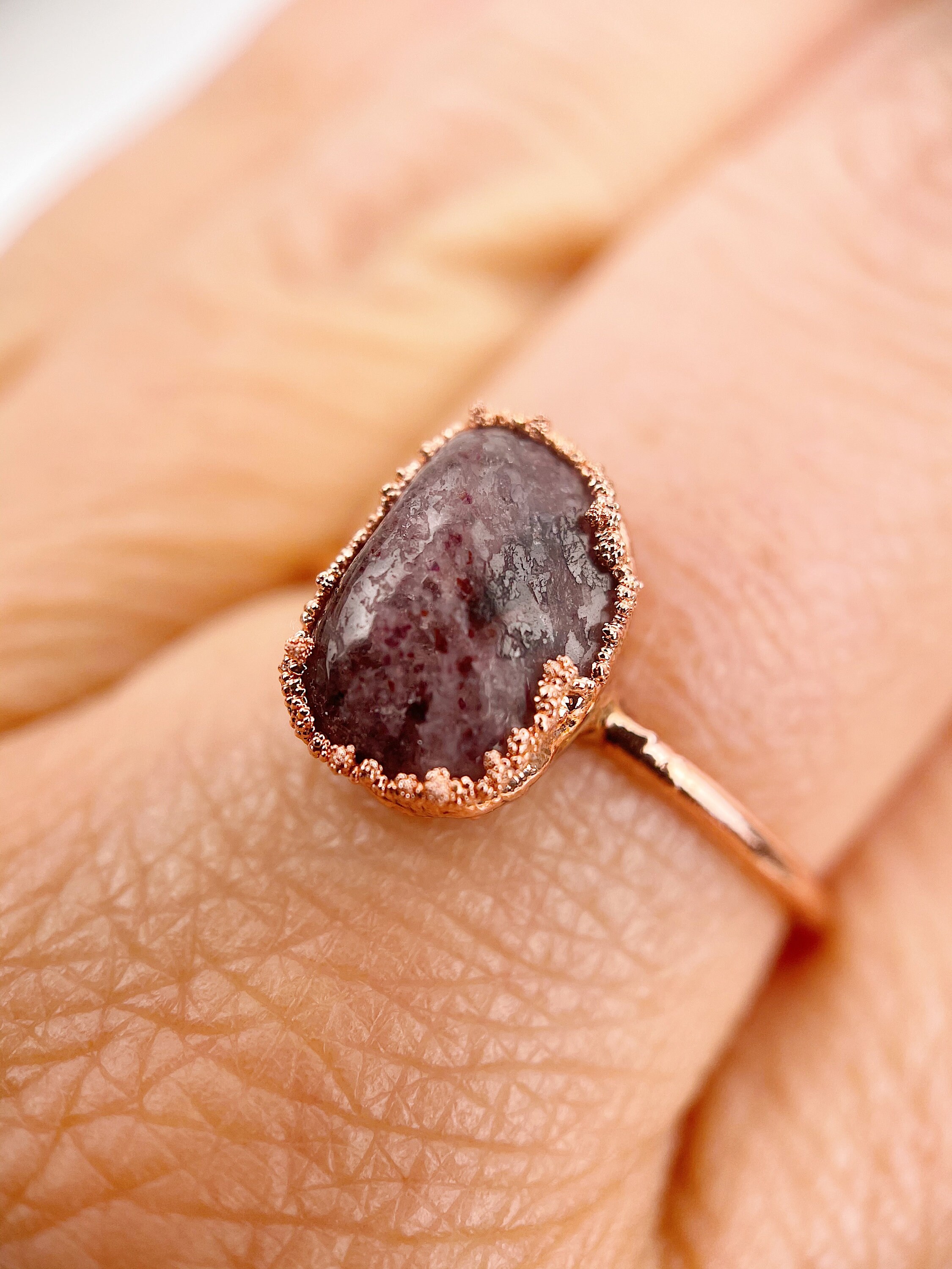 Strawberry Quartz Ring Quartz Ring Red Quartz Ring Size P | Etsy