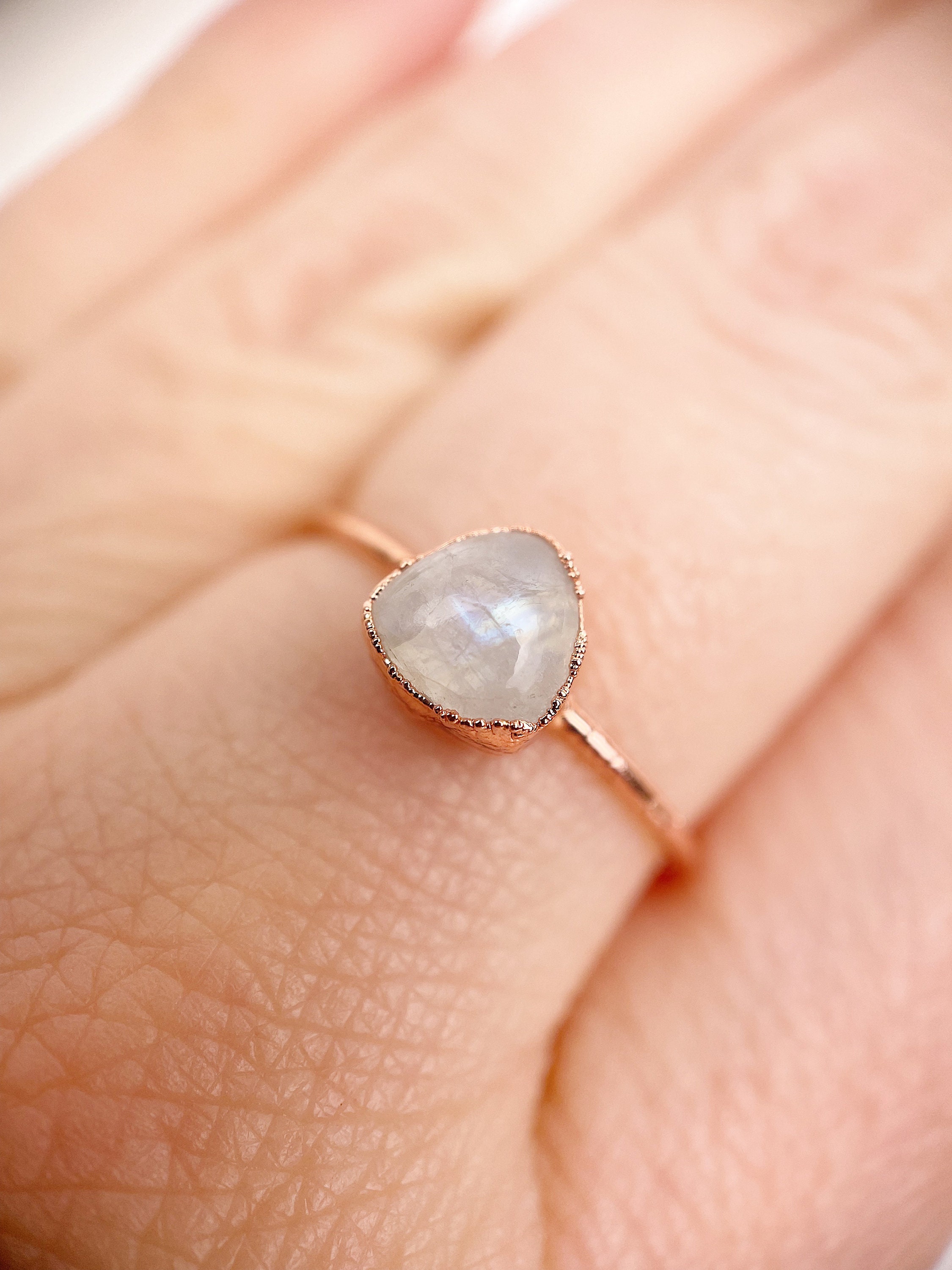 Moonstone Ring Electroformed Moonstone Ring Moonstone Copper - Etsy UK