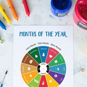 Montessori Months of the Year Calendar Wheel & Tracing Worksheet (PDF ...