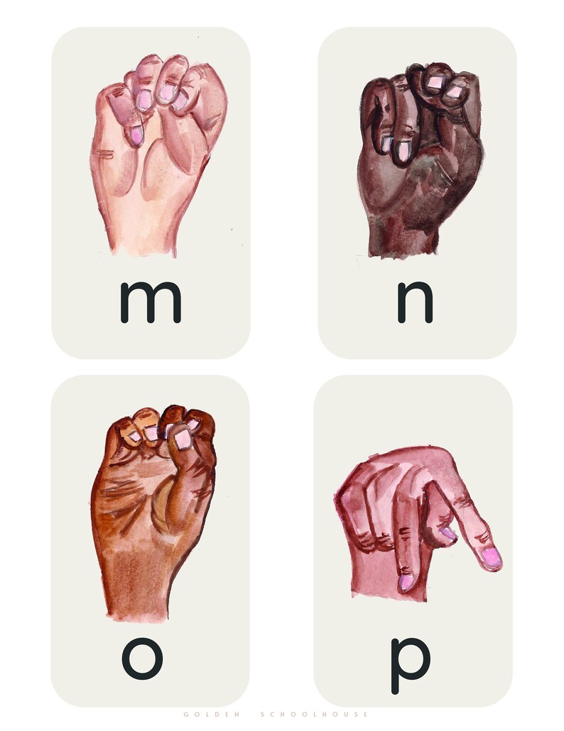 ASL Alphabet Flashcards Printable American Sign Language ABC Cards ASL ...