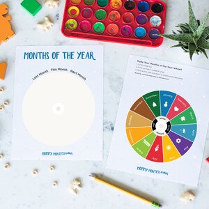 Montessori Months of the Year Calendar Wheel & Tracing Worksheet (PDF ...