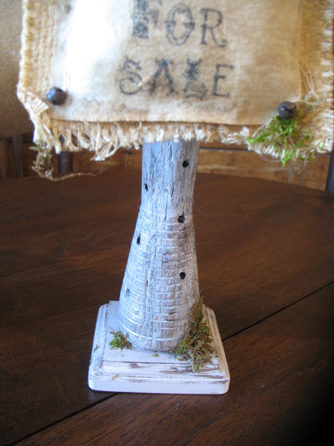 Large Mantel Primitive Spring Jumping Rabbit on Bobbin With Carrot Bag ...