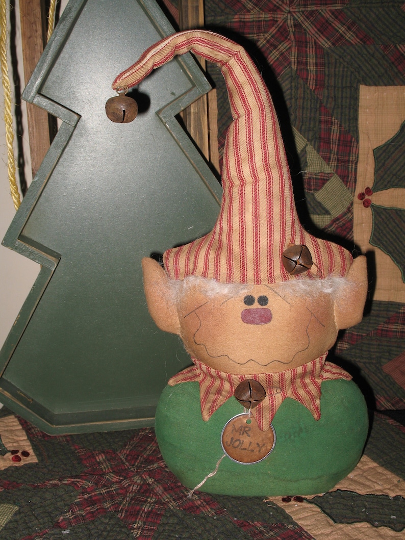 Primitive Mr. Jolly Elf - Etsy