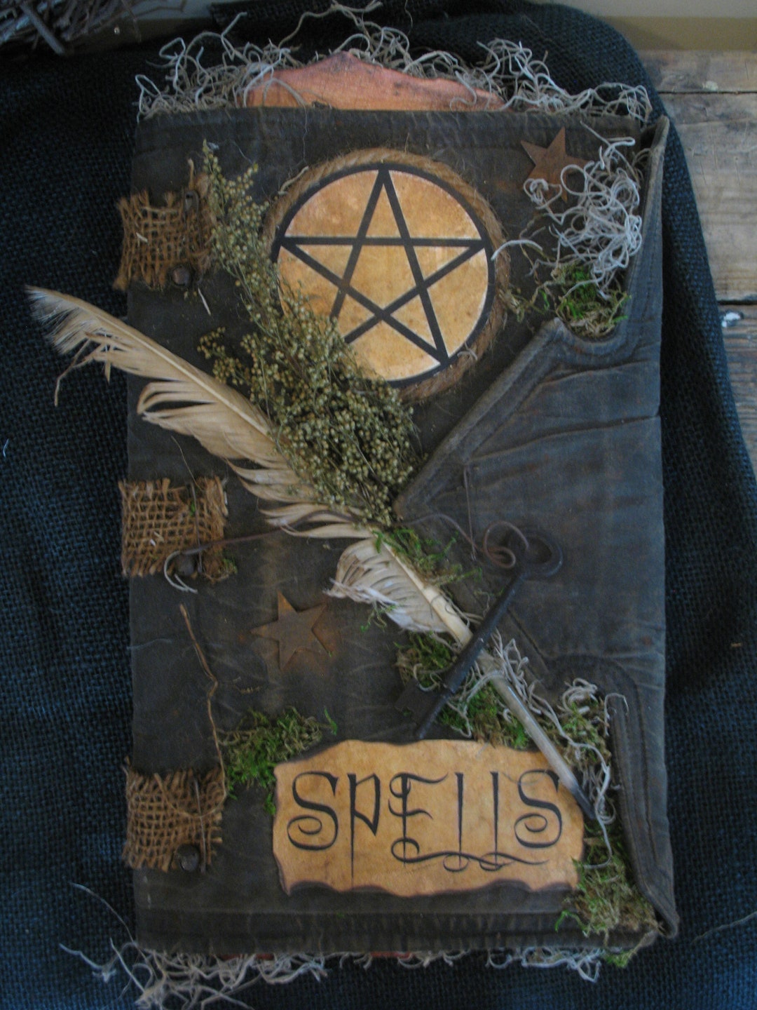 Primitive Halloween Spell Book - Etsy