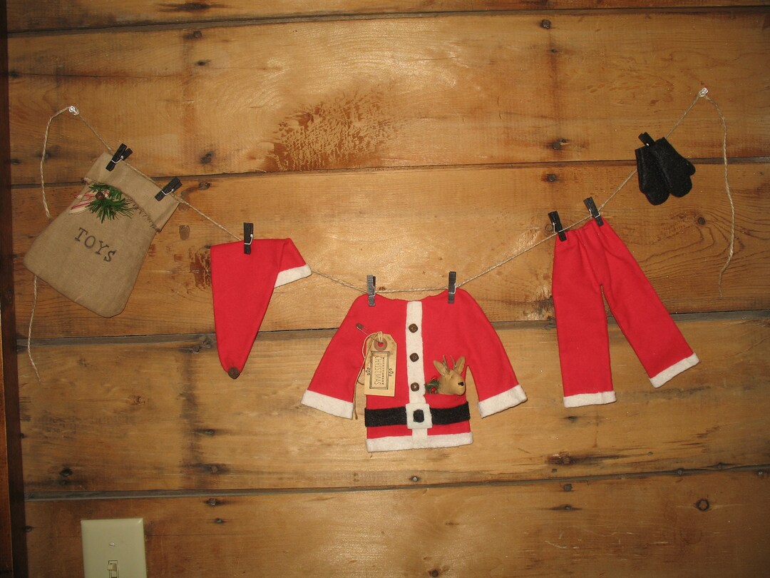 Santa Claus/ Kringle Clothesline With Reindeer - Etsy
