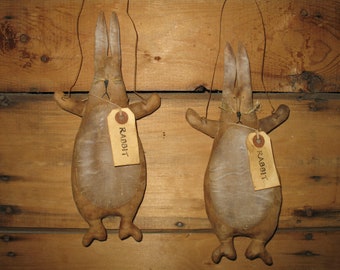 Primitive Easter Bunny Rabbit Home Decor | Primitive Bunny | Hanging ...