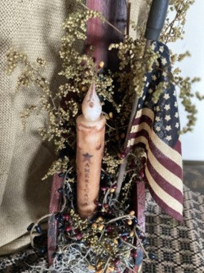 Americana Primitive Ladle Candle Holder - Etsy