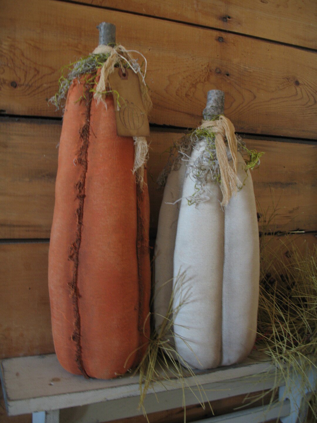 Primitive Rag Pumpkin Set - Etsy