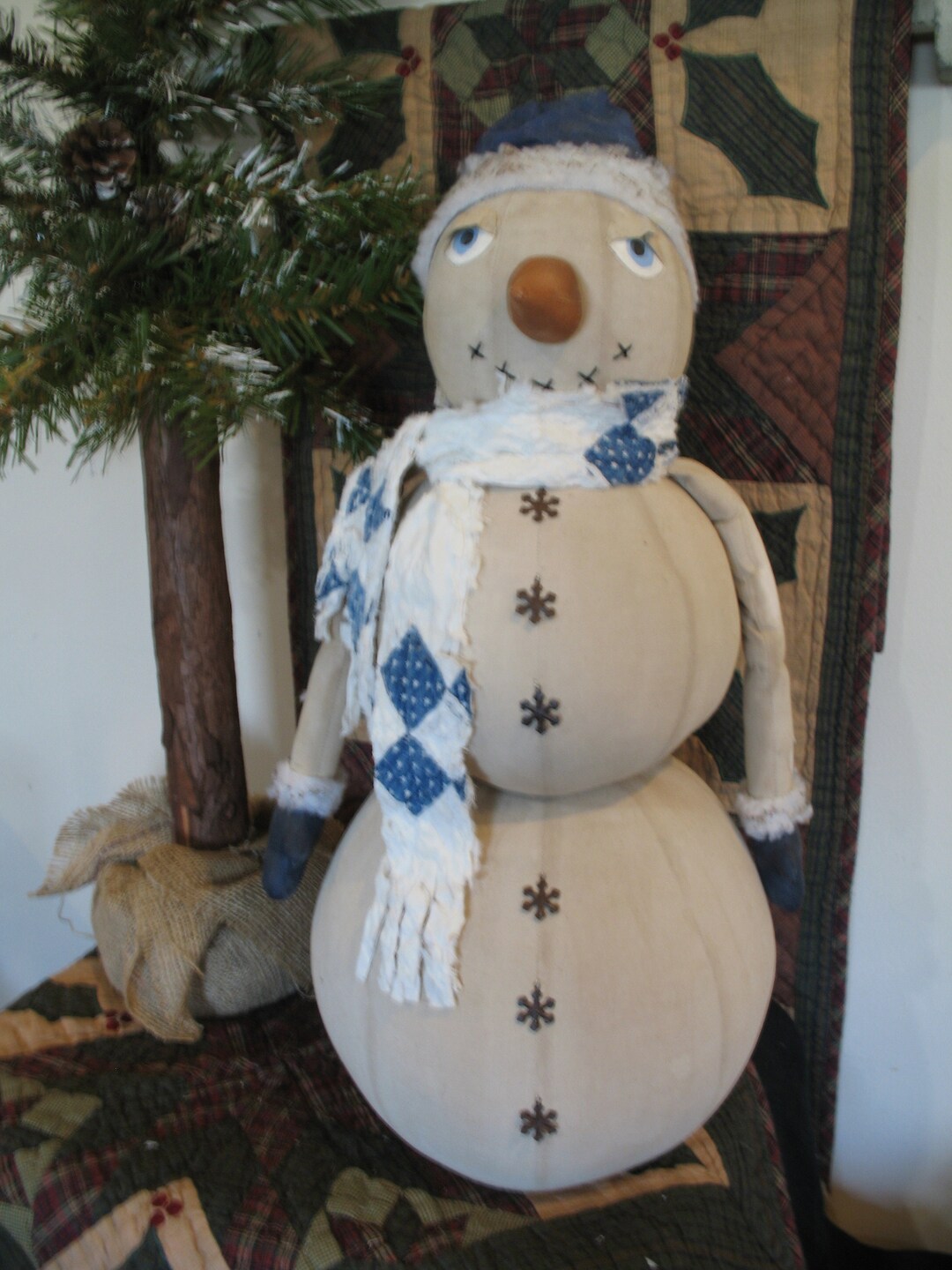 Large Standing Roly Poly Snowman - Etsy