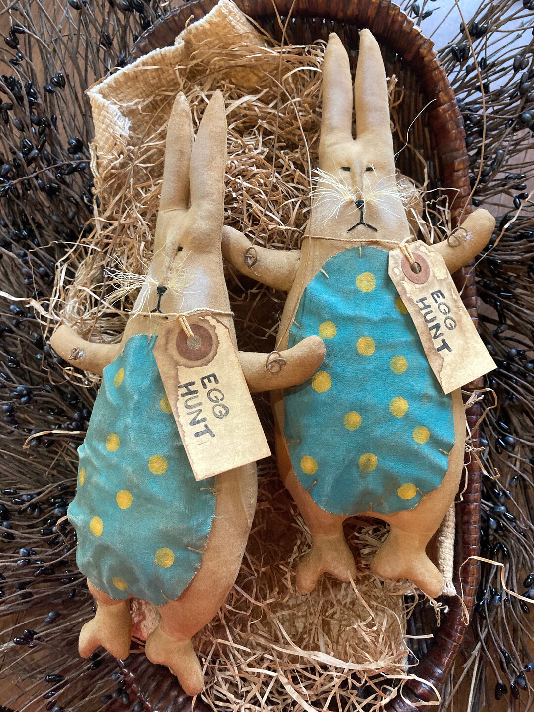 Primitive Egghunt Rabbit Hanger - Etsy