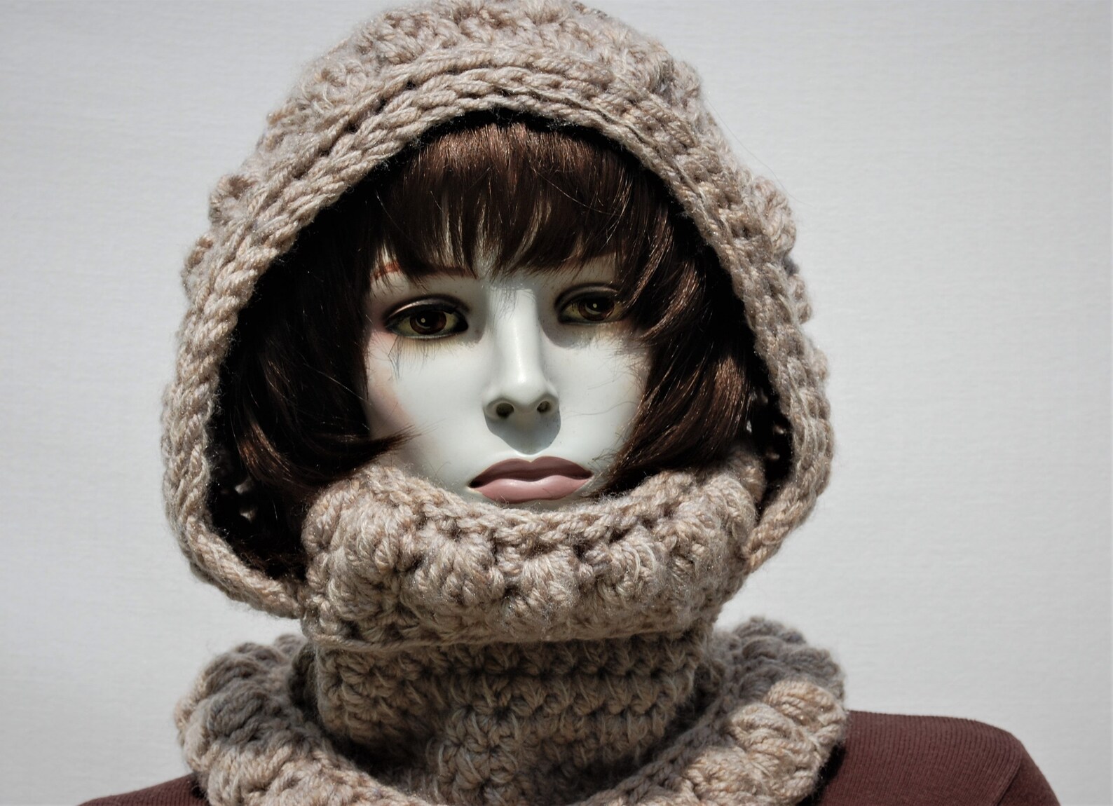 Hooded Cowl Scarf-hooded Cowl Knit-wool Hooded Cowl-hooded - Etsy