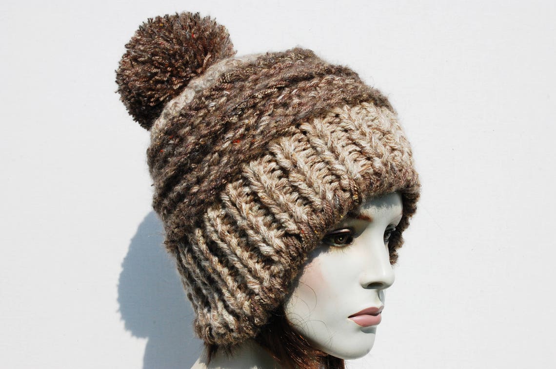 Chunky Knit Hat Cable Knit Hat wool Hats Women wool Beanie - Etsy