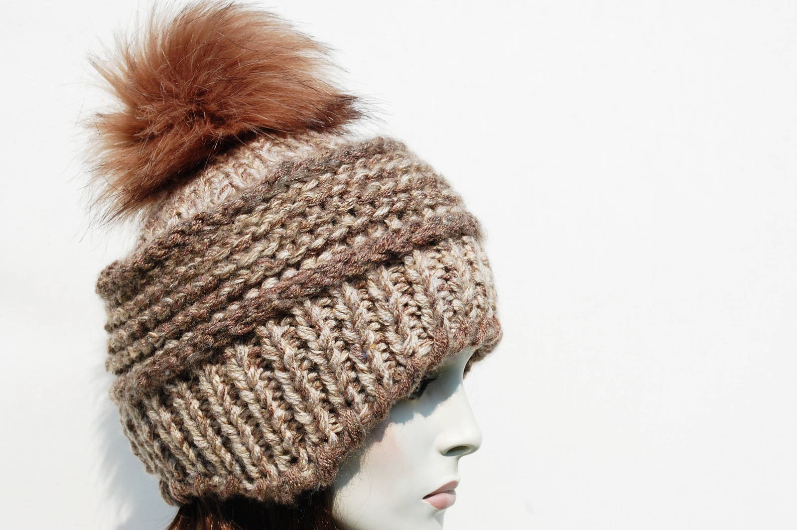 Chunky Knit Hat Cable Knit Hat wool Hats Women wool Beanie - Etsy
