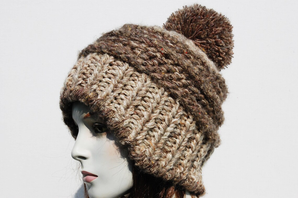 Chunky knit hat Cable knit hat Wool hats women Wool beanie | Etsy