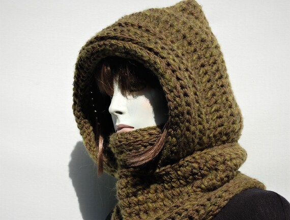 Bufanda Tubo De Punto Con Capucha