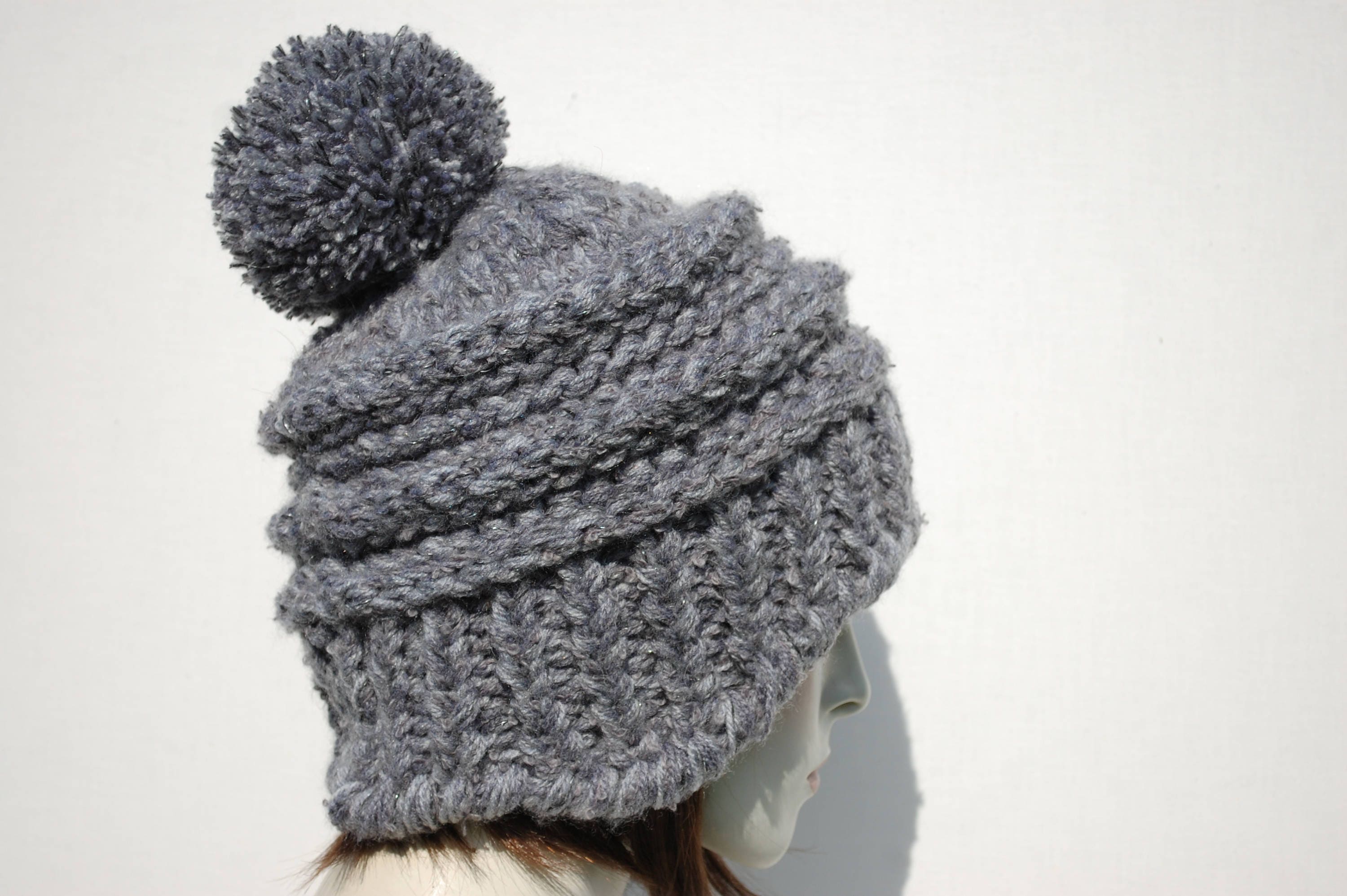 Chunky knit hat Cable knit hat Wool hats women Wool beanie | Etsy