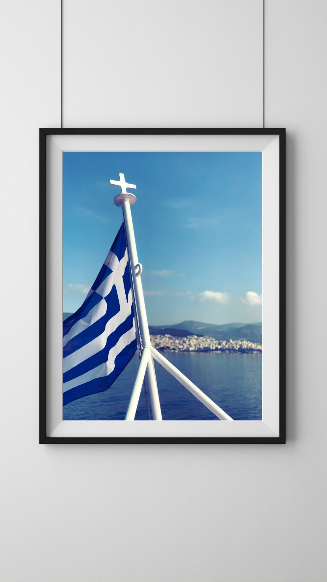 Instant Download: Greek Flag in the Sea - Digital Wall Art in 5 Sizes ...