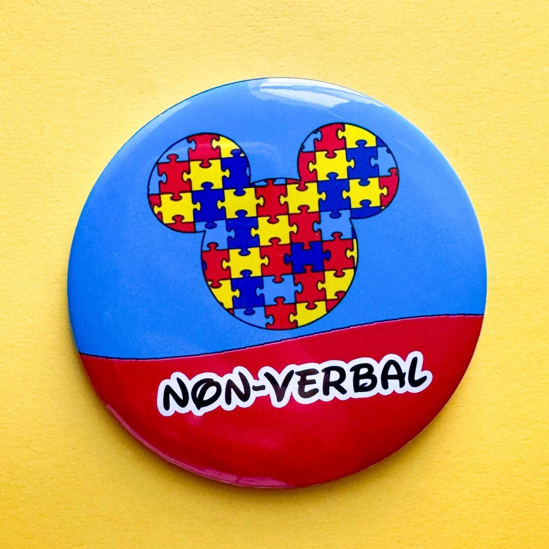 Non Verbal 3” Pin Back Button - Etsy