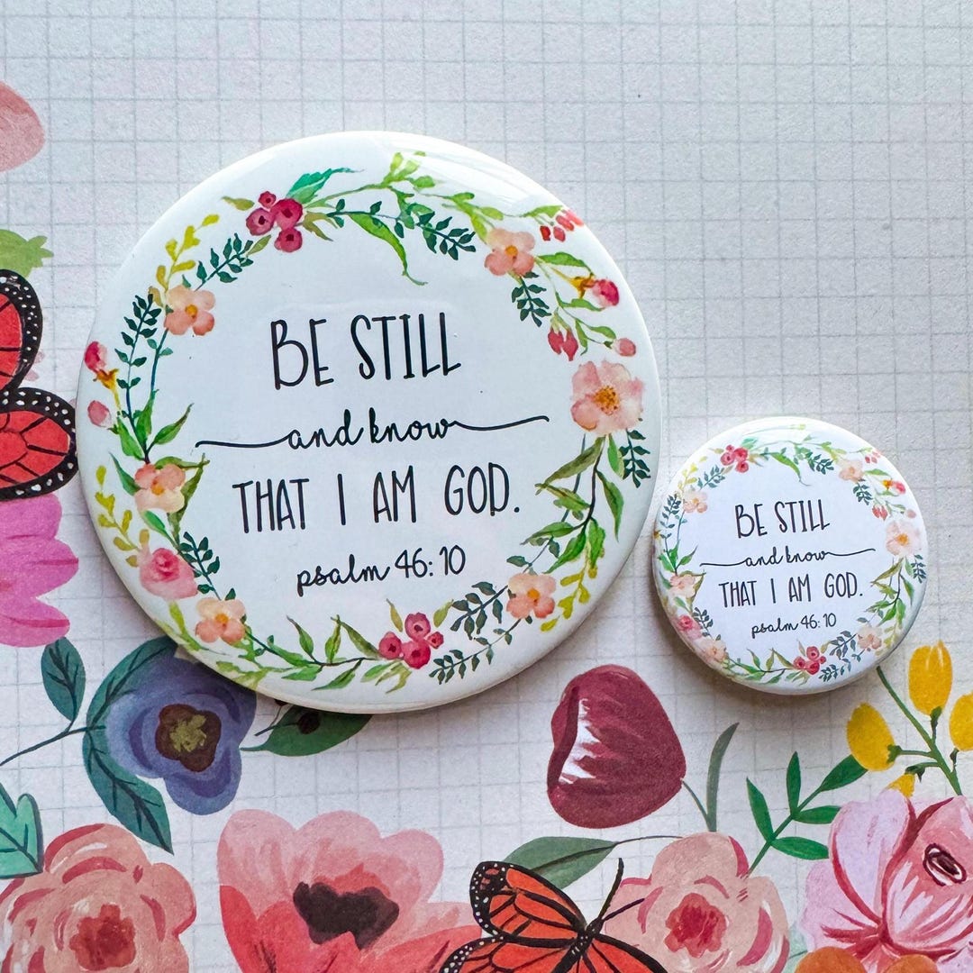 Psalms 46:10 Pin Back Button Set - Etsy