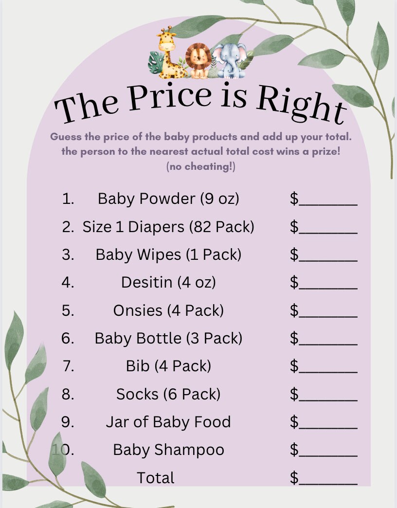 Baby Shower Game Bundle - Etsy