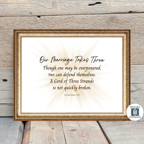 A Cord of Three Strands Wedding Sign - Etsy